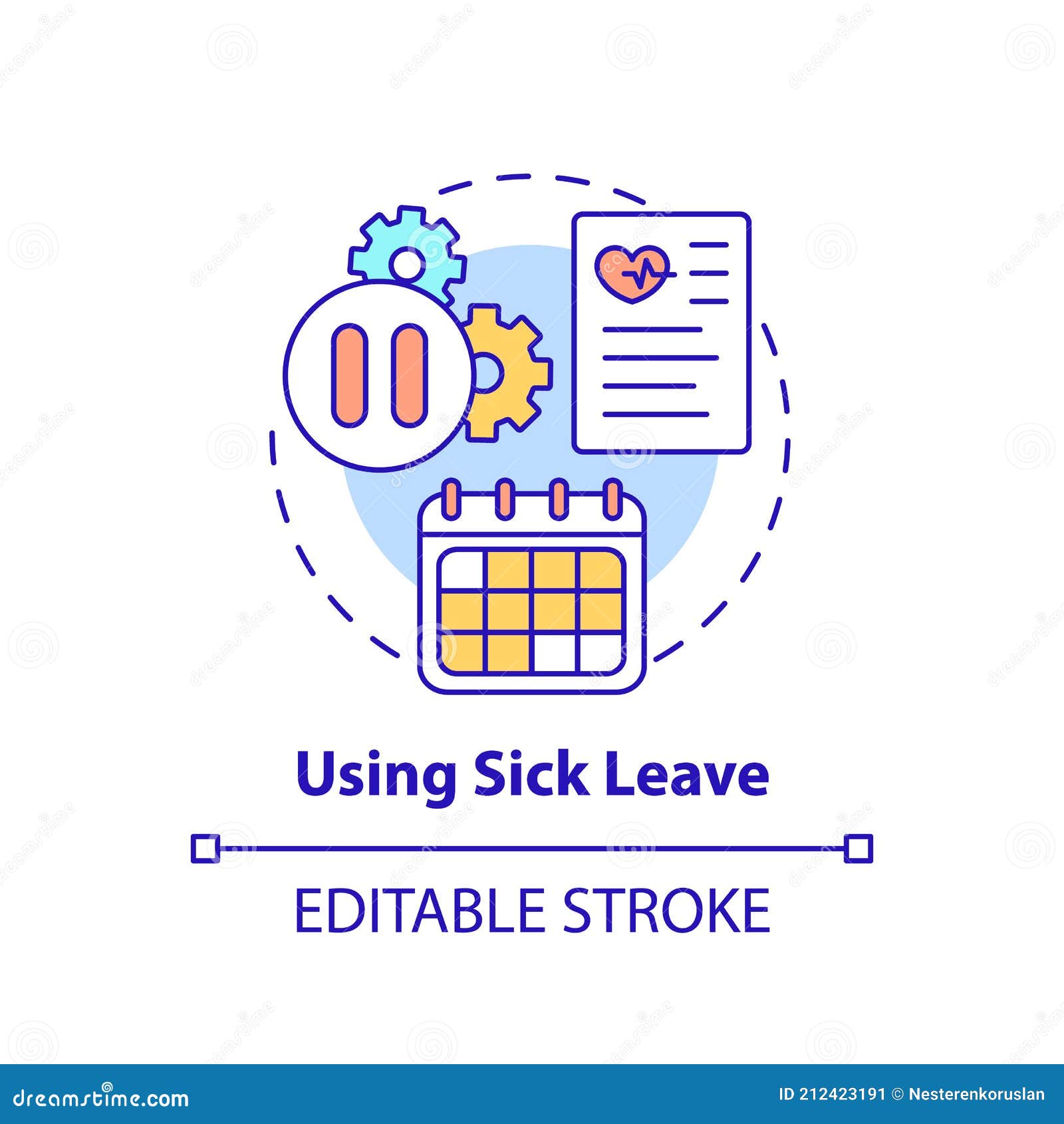 Using Sick Leave Concept Icon Stock Vector - Illustration of notion ...