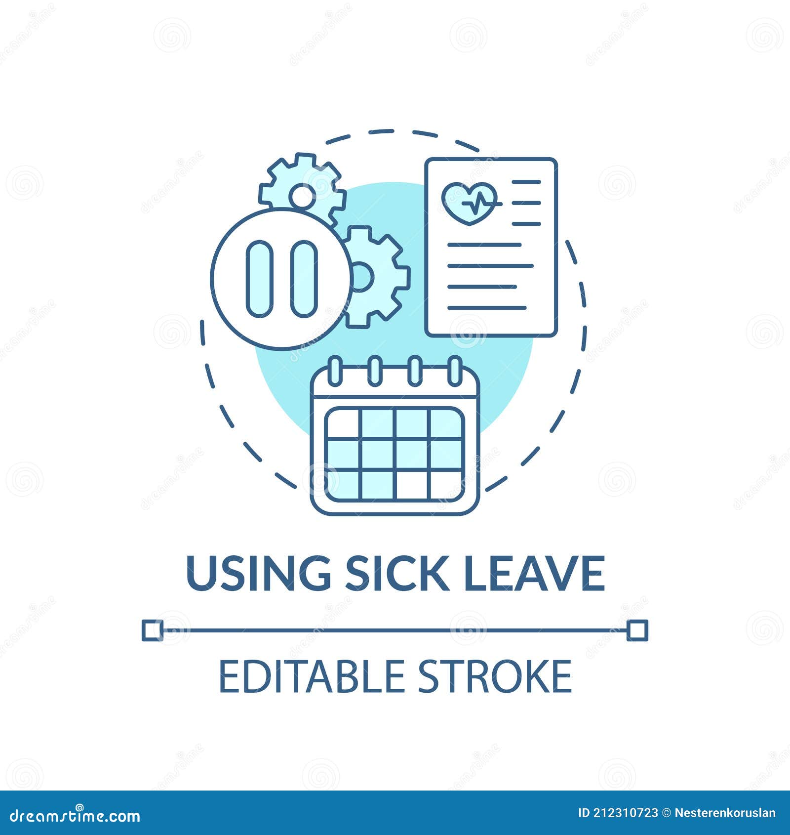 Using Sick Leave Concept Icon Stock Vector - Illustration of vector ...
