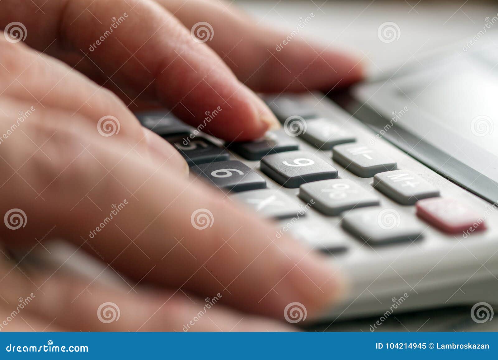 Using Small Calculator, Close Up Shot Stock Image - Image of button ...