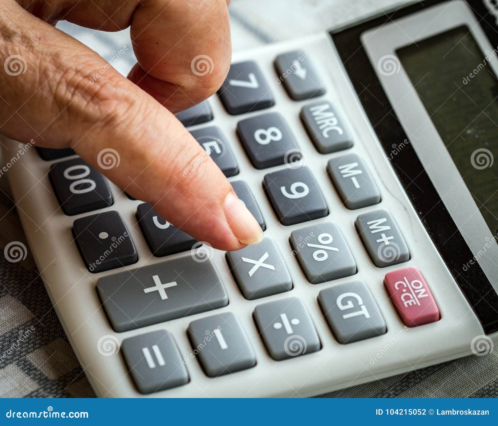 Using Small Calculator, Close Up Shot Stock Photo - Image of table ...