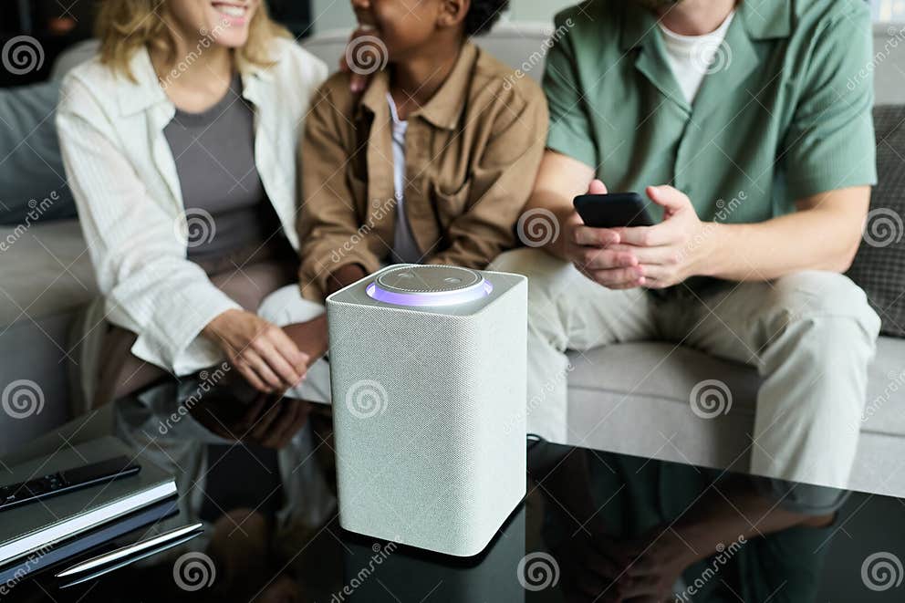 Using Smart Device for Conversing and Interacting Stock Photo - Image ...