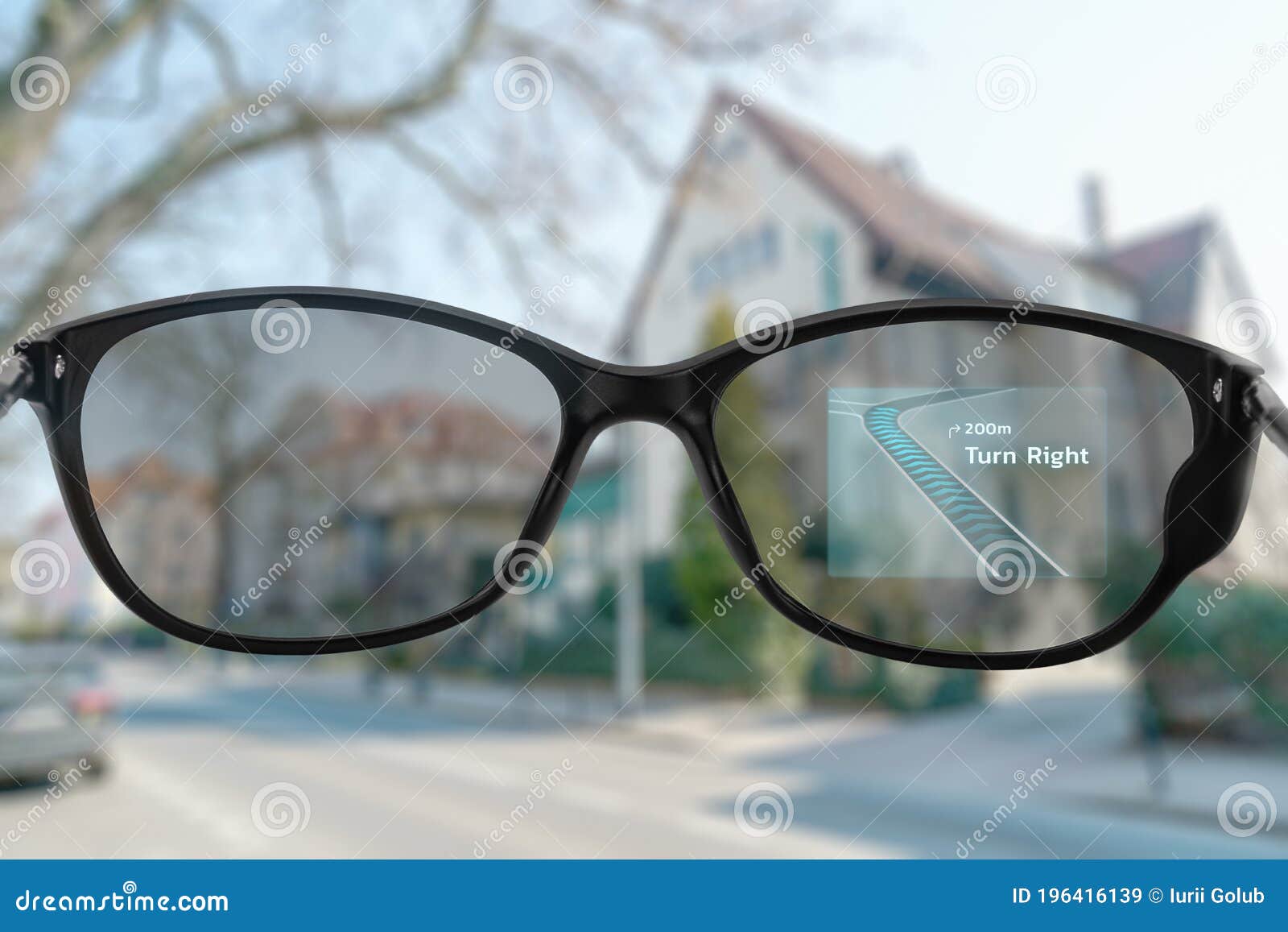 Using Smart Glasses for Navigation in the City Stock Image - Image of ...