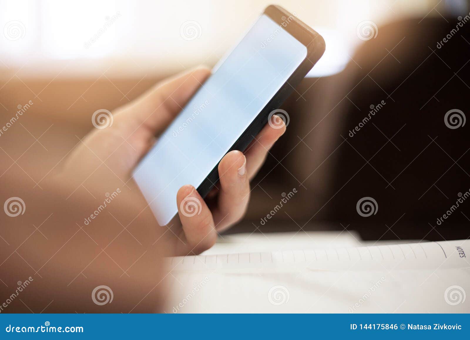 Using Smart Phone with Blank Screen Stock Photo - Image of color ...