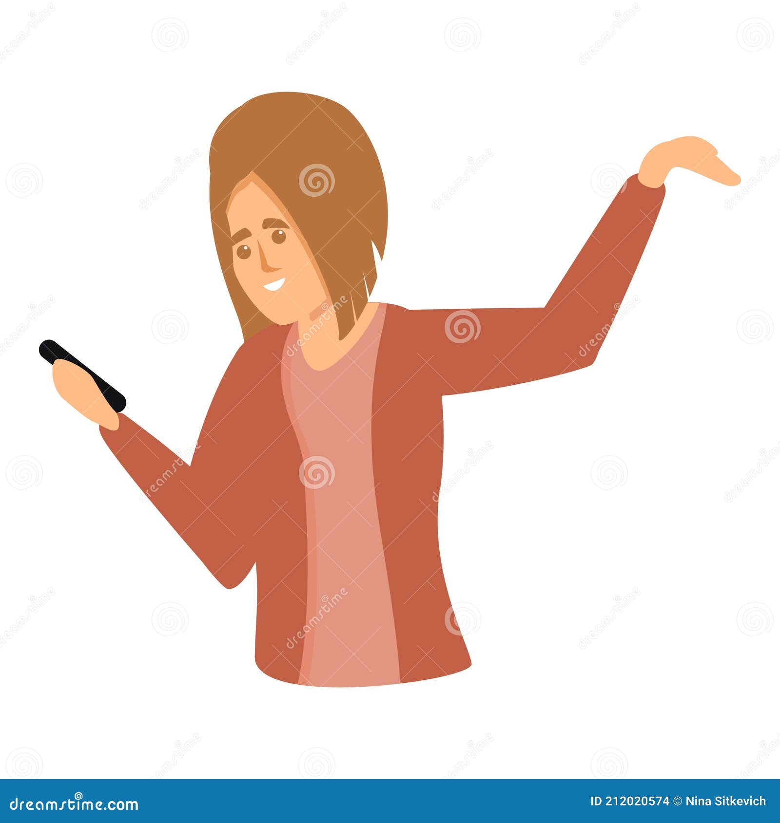 Using Smartphone Icon, Cartoon Style Stock Vector - Illustration of ...
