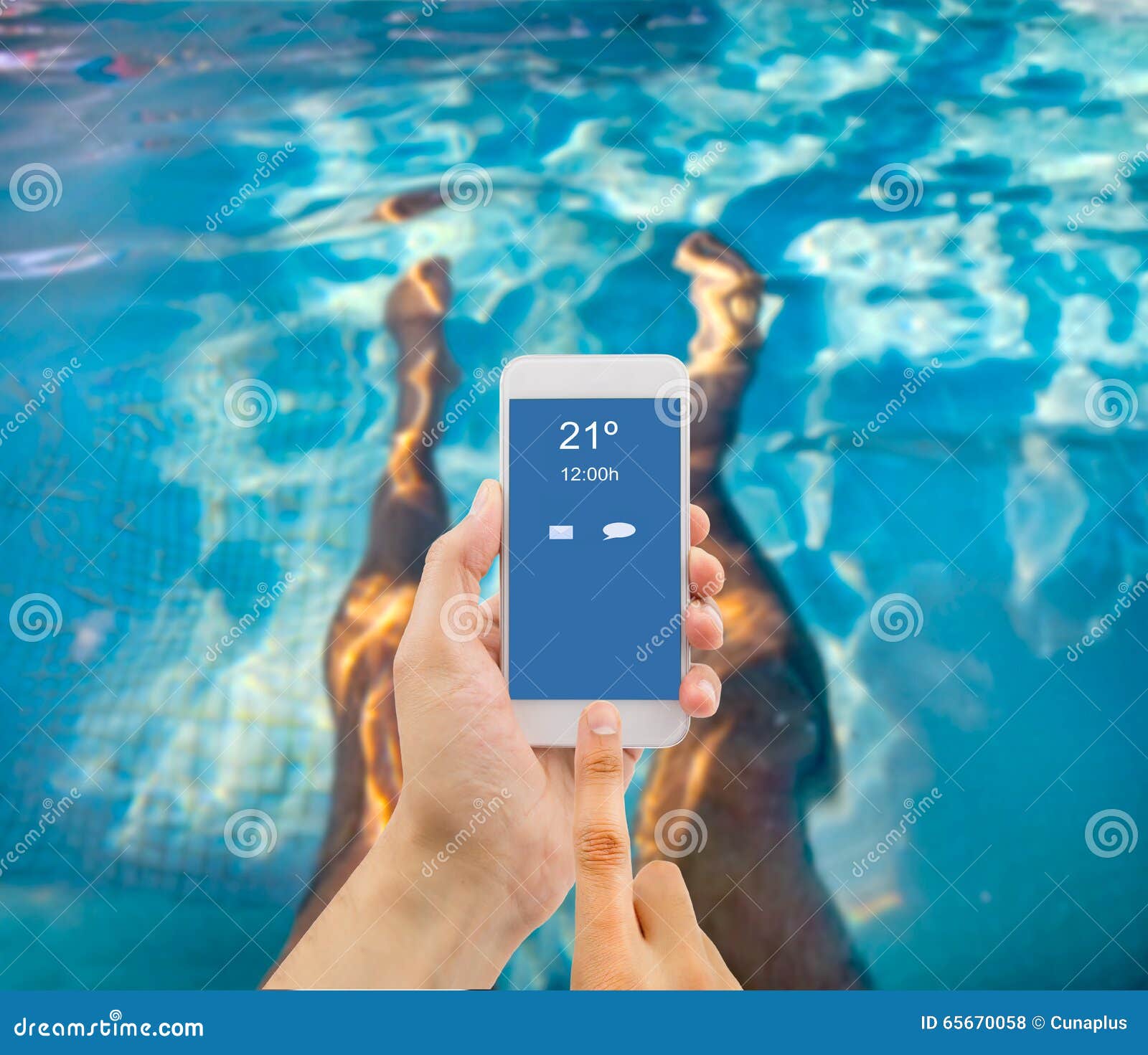 Using the Smartphone at the Spa Stock Photo - Image of information ...