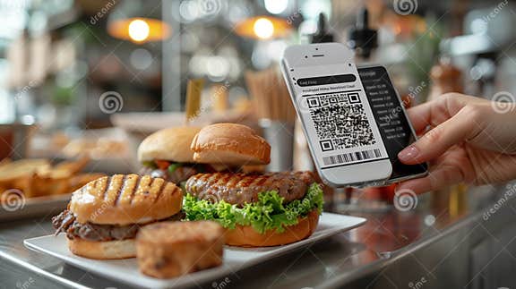 Using Smartphone To Scan QR Code for Digital Menu at Restaurant Stock ...