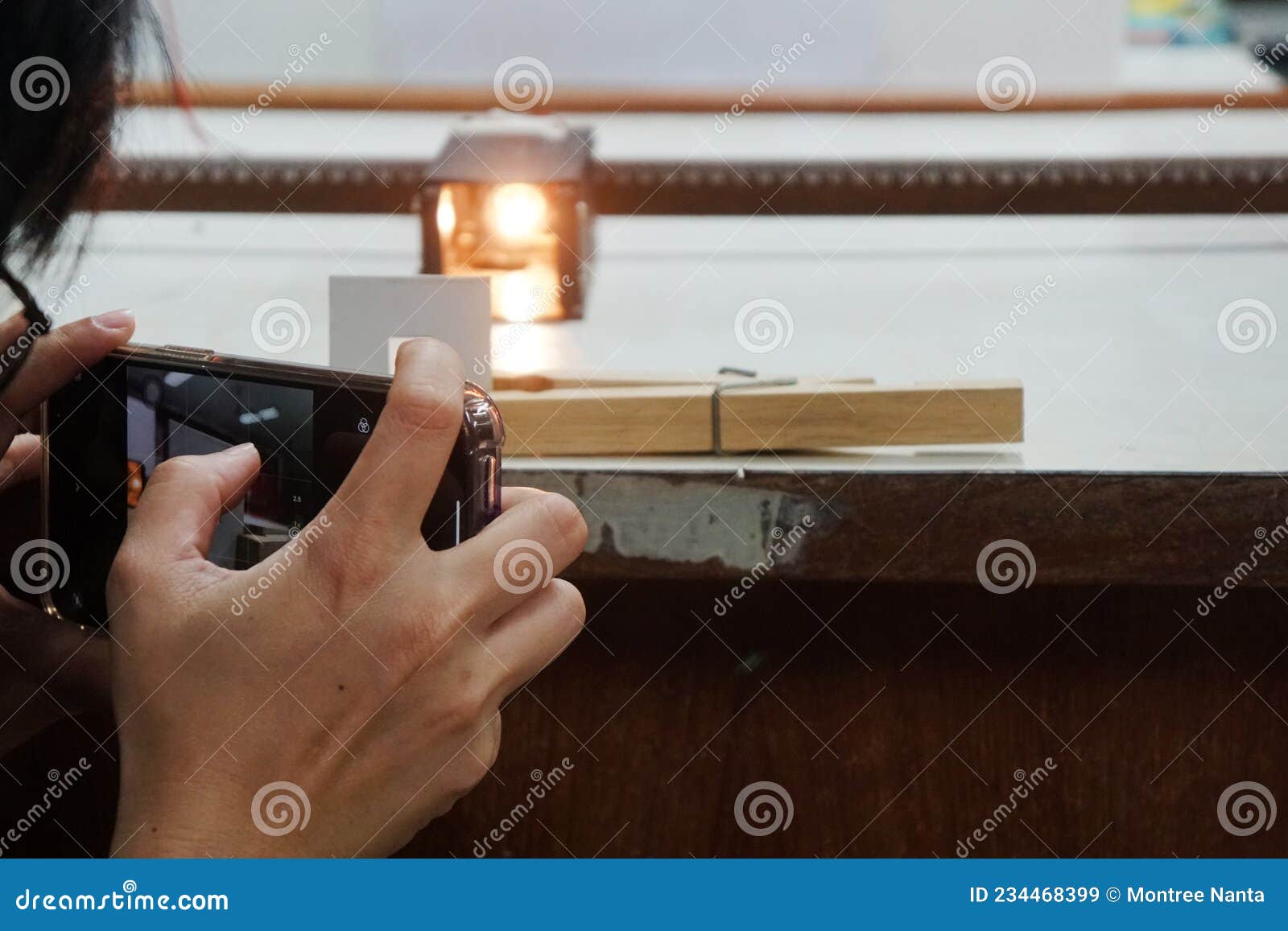 Using a Smartphone To Take a Photo of the Light from the Grating. a ...