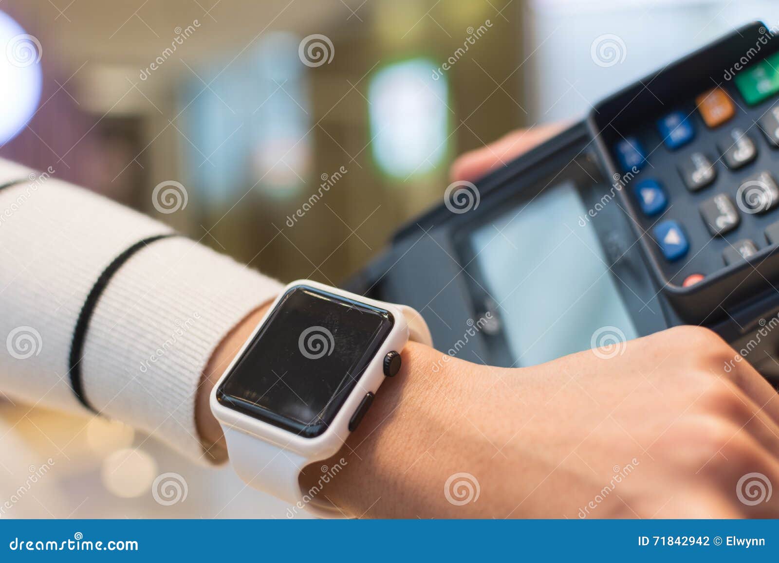 Using Smartwatch stock photo. Image of electronic, customer - 71842942