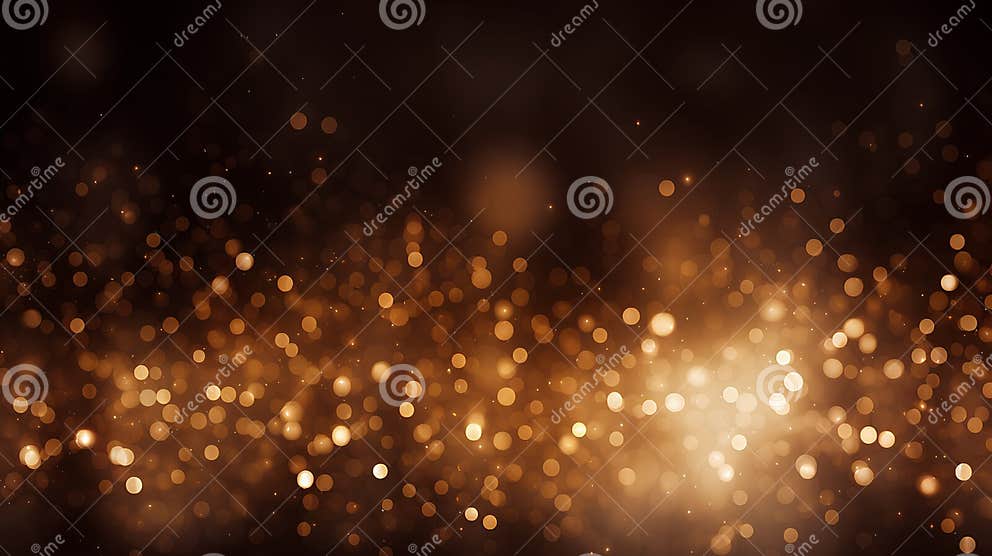 Abstract Gold Bokeh Background. Christmas and New Year Concept.Generative AI Stock Illustration ...