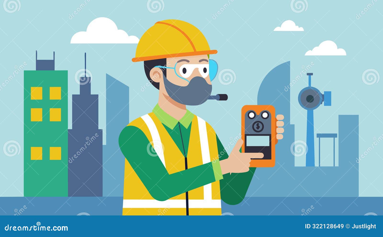 Using A Specialized Gas Detector The Safety Officer Tests The Air ...