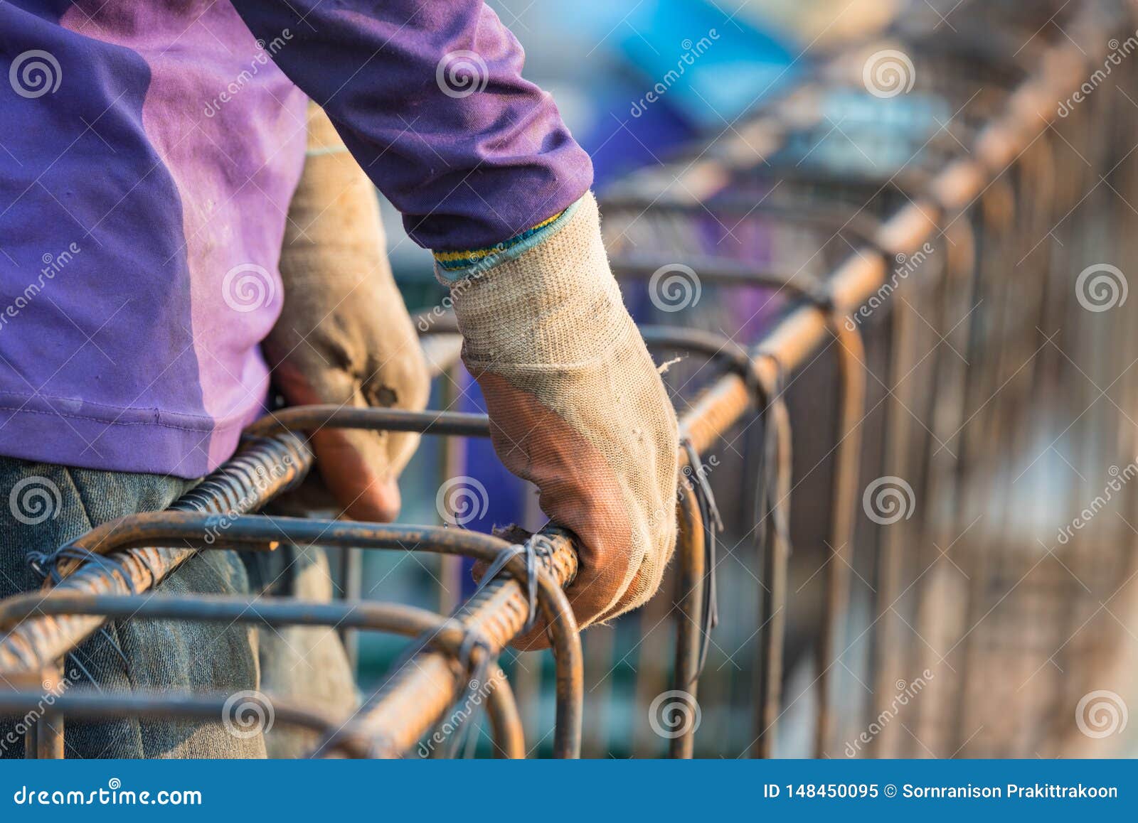 Steel Wire for Securing Steel Bars Stock Image - Image of activity ...