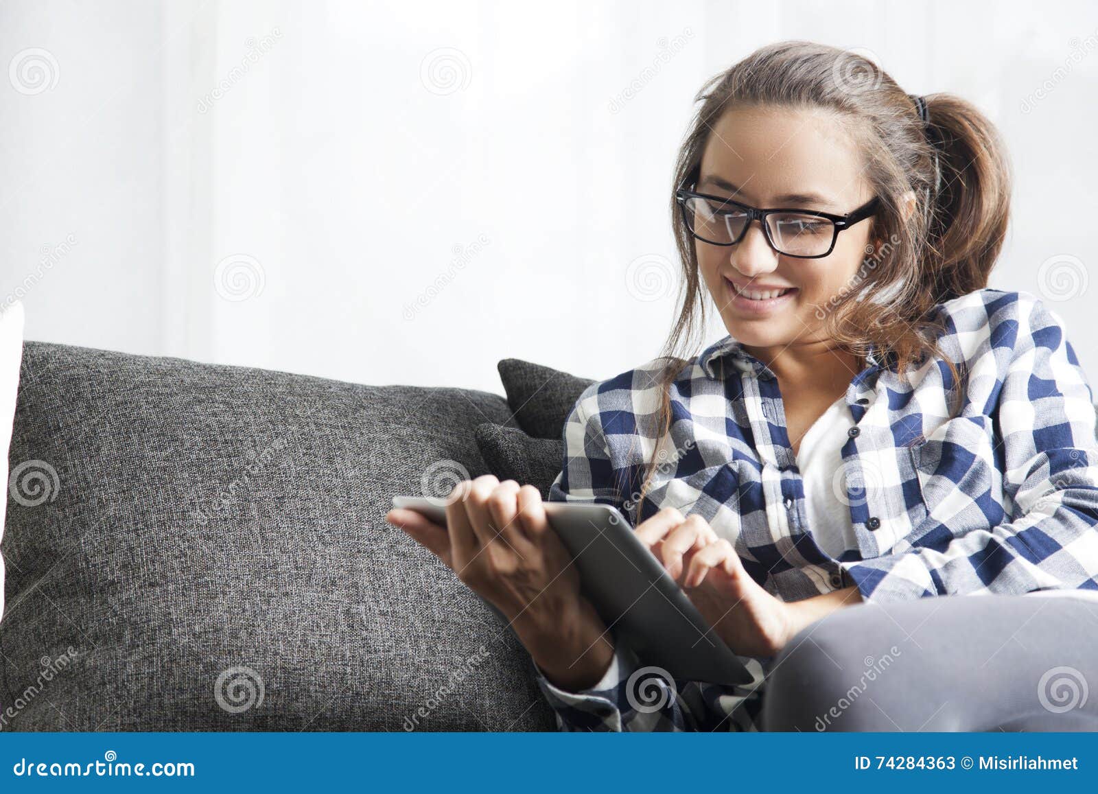 Using tablet stock image. Image of digital, room, front - 74284363