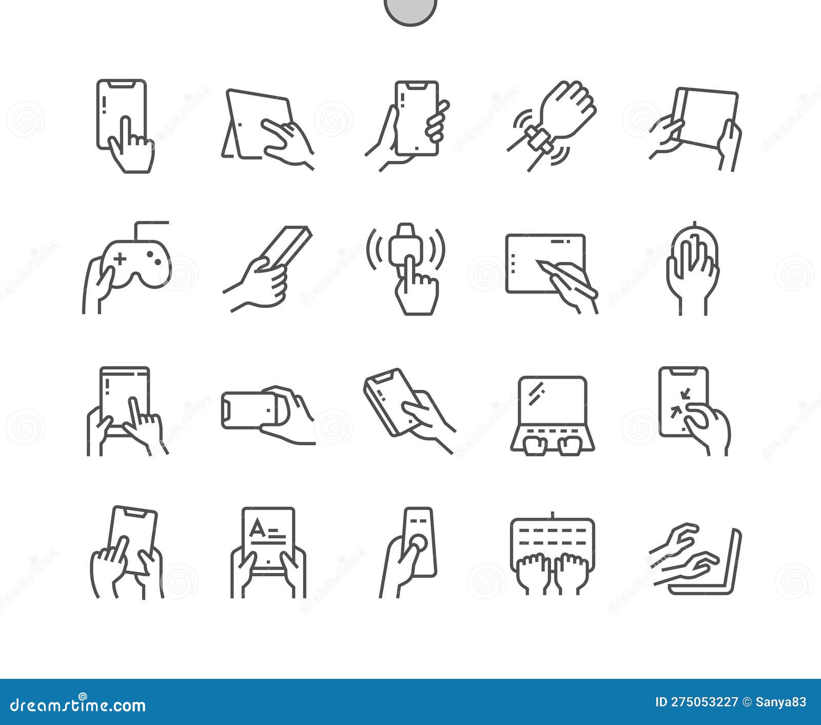 Using Technology. Hands Holding Smart Devices Stock Vector ...