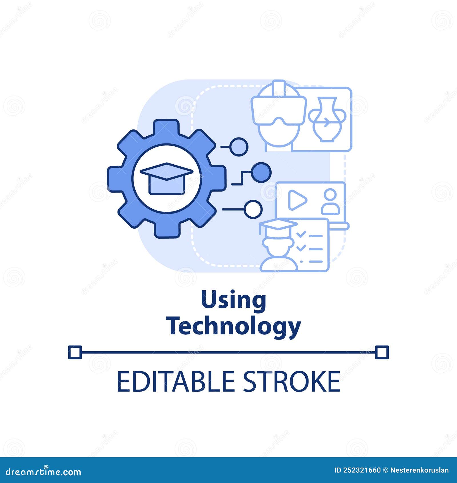 Using Technology Light Blue Concept Icon Stock Vector - Illustration of ...