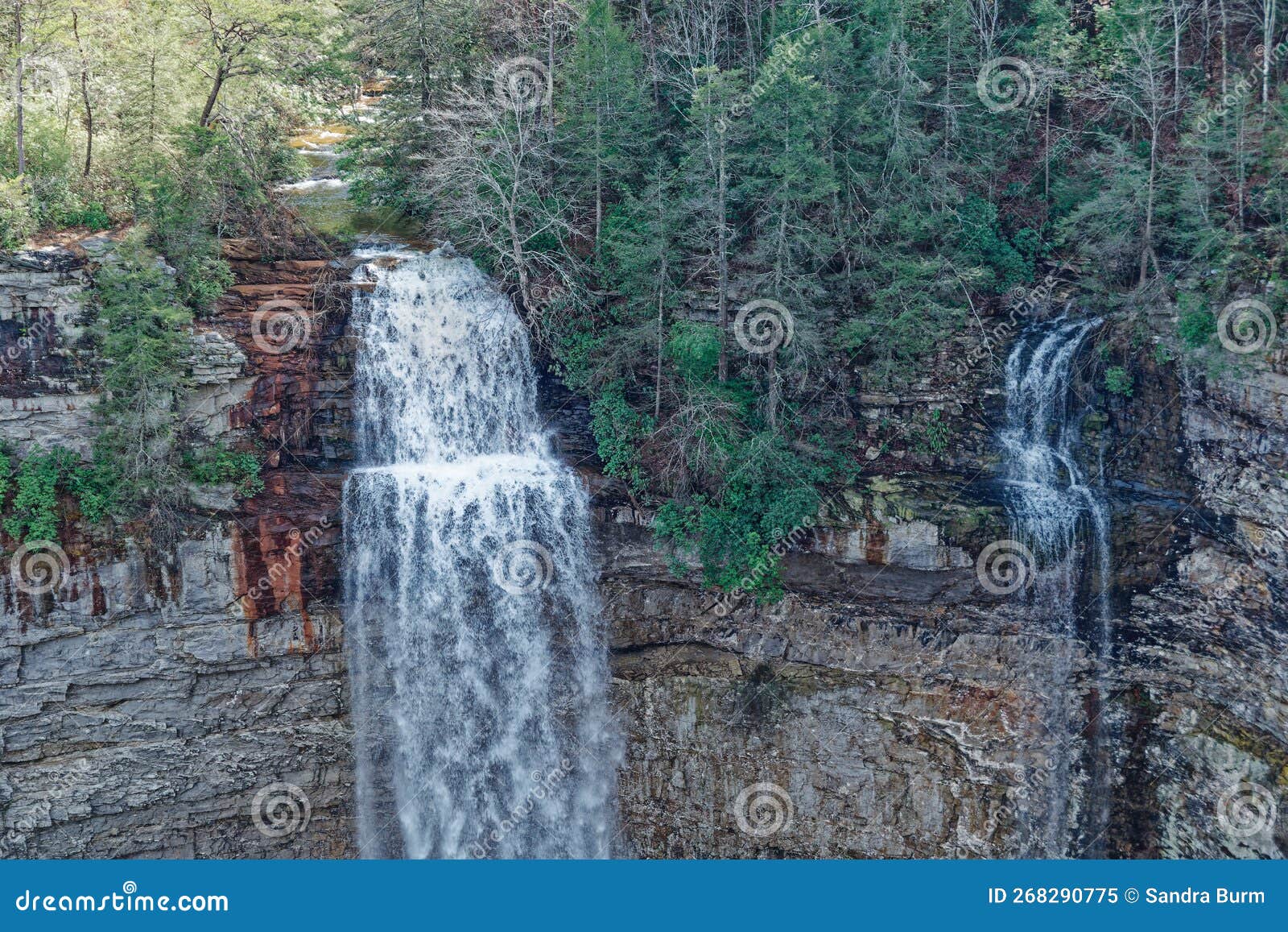 Waterfalls at Fall Creek Falls in Tennessee Closeup View Stock Image ...