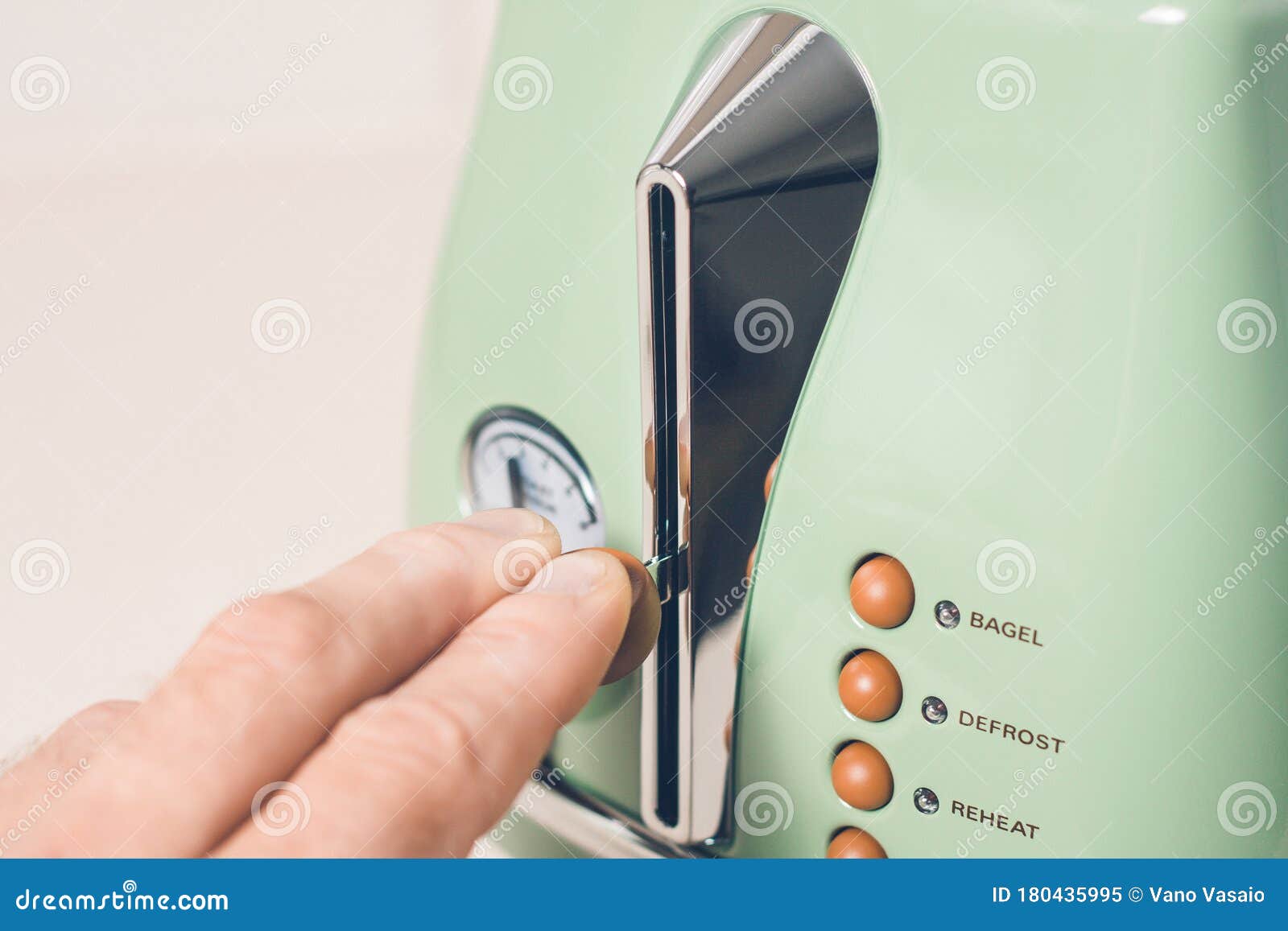 Using the Toaster - Turning on Stock Image - Image of bake, appliance ...