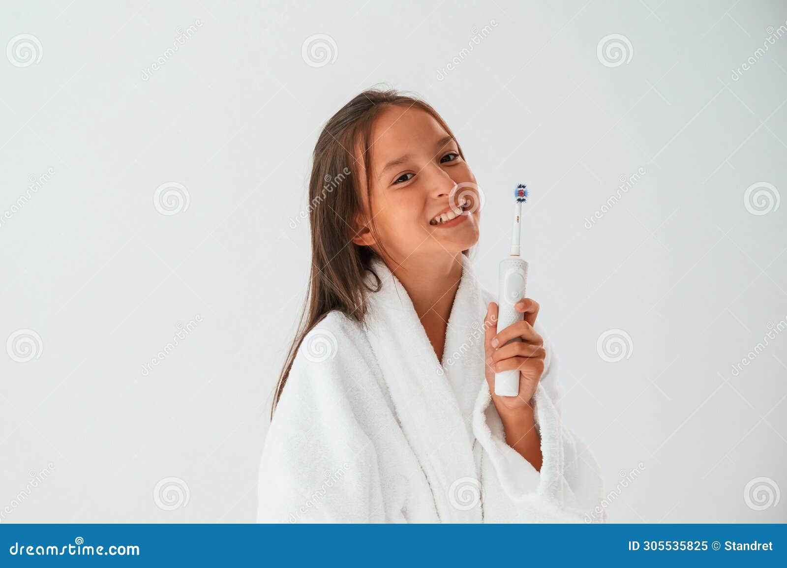 Using the Toothbrush. Conception of Beauty and Self Care Stock Image ...