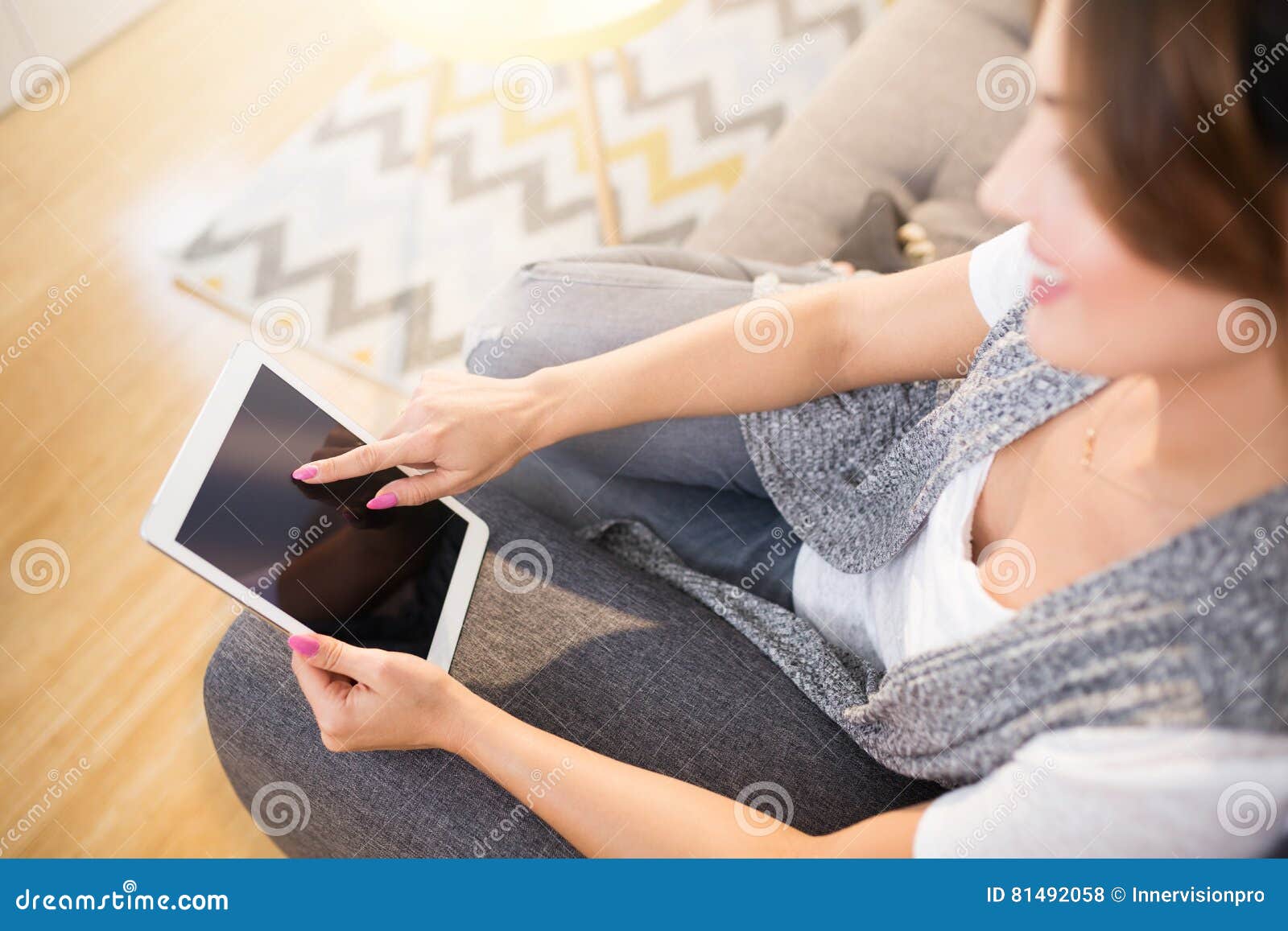 Using touchscreen stock photo. Image of looking, pointing - 81492058
