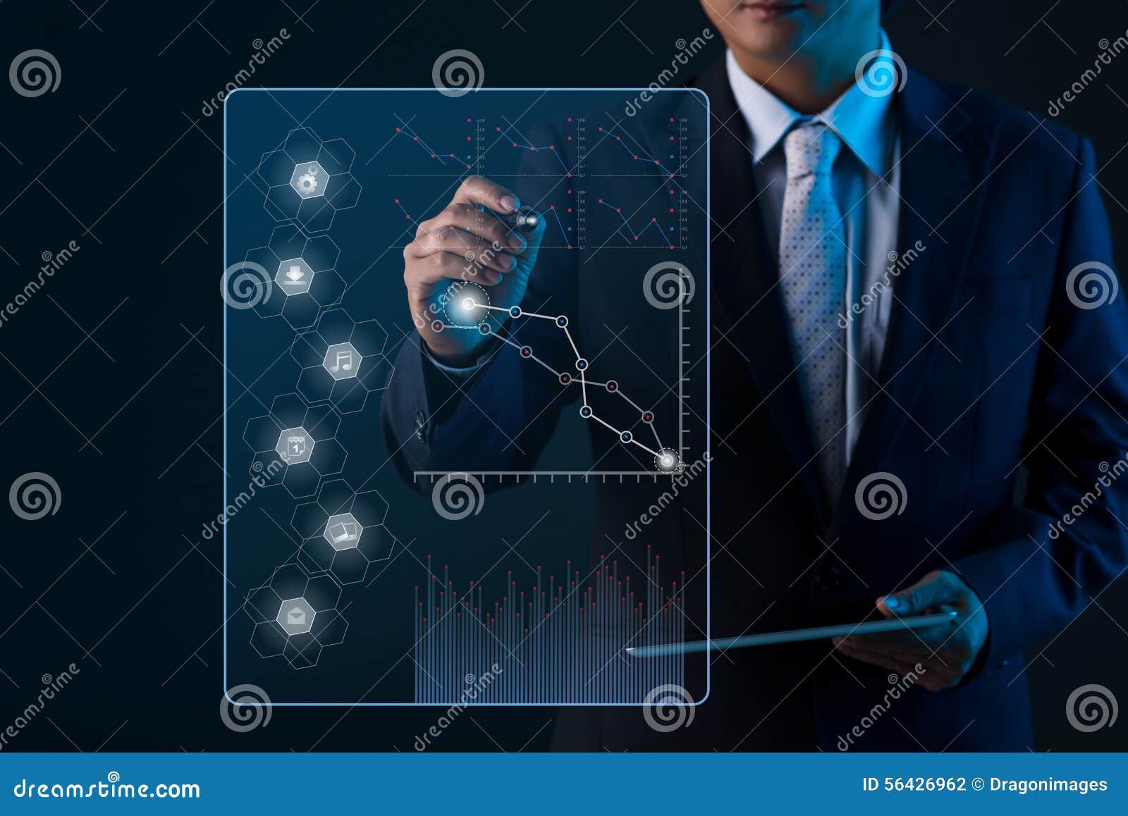Using virtual screen stock photo. Image of virtual, graph - 56426962