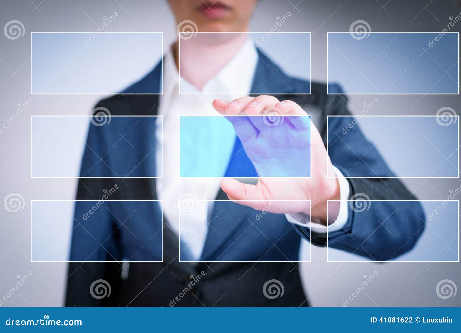 Using virtual touch screen stock photo. Image of adult - 41081622