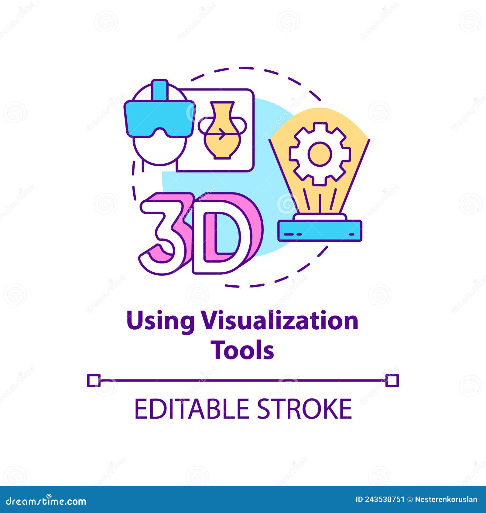Using Visualization Tools Concept Icon Stock Vector - Illustration of ...