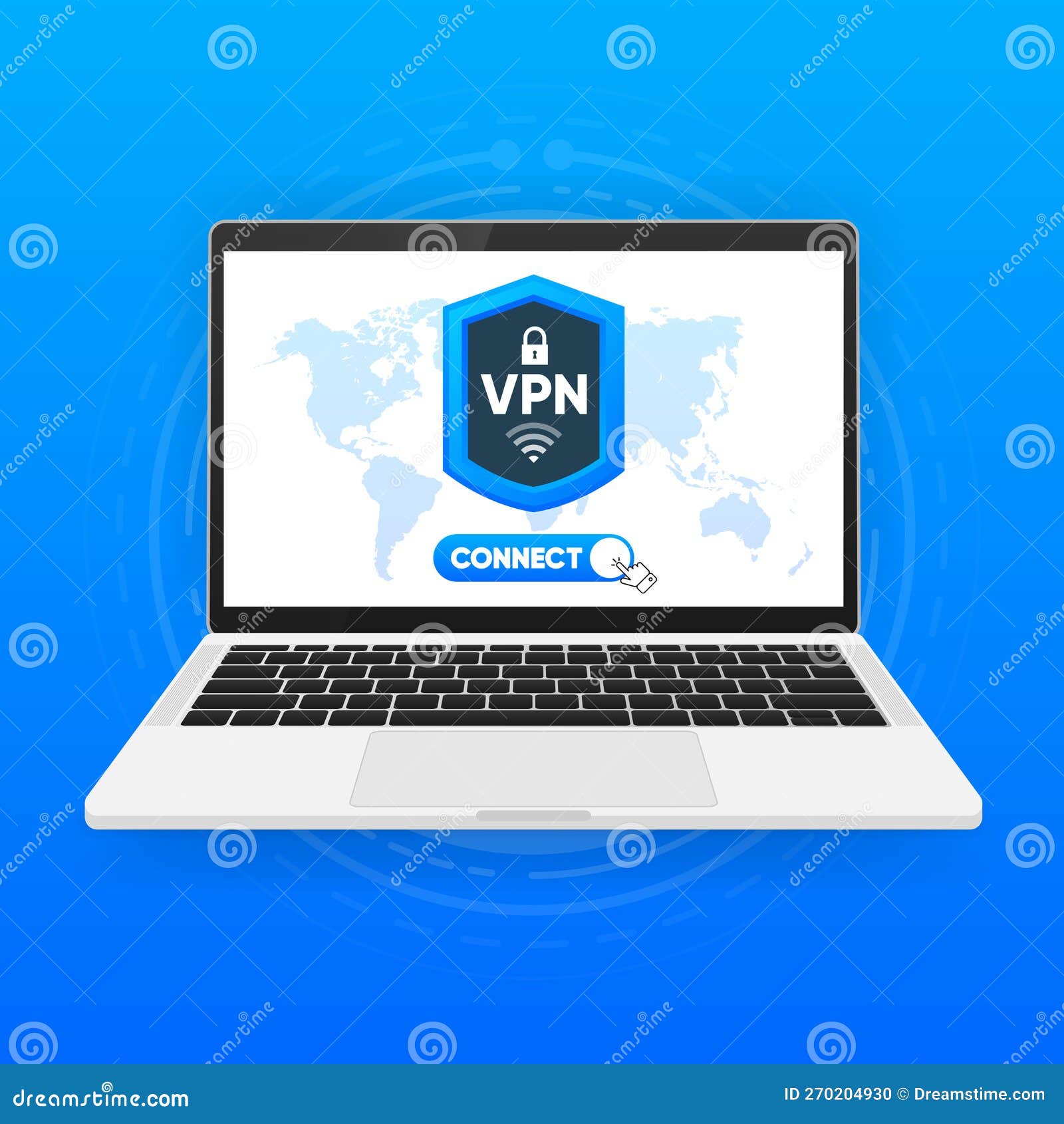 Using VPN on Device. Protecting Personal Data with VPN Service Stock ...