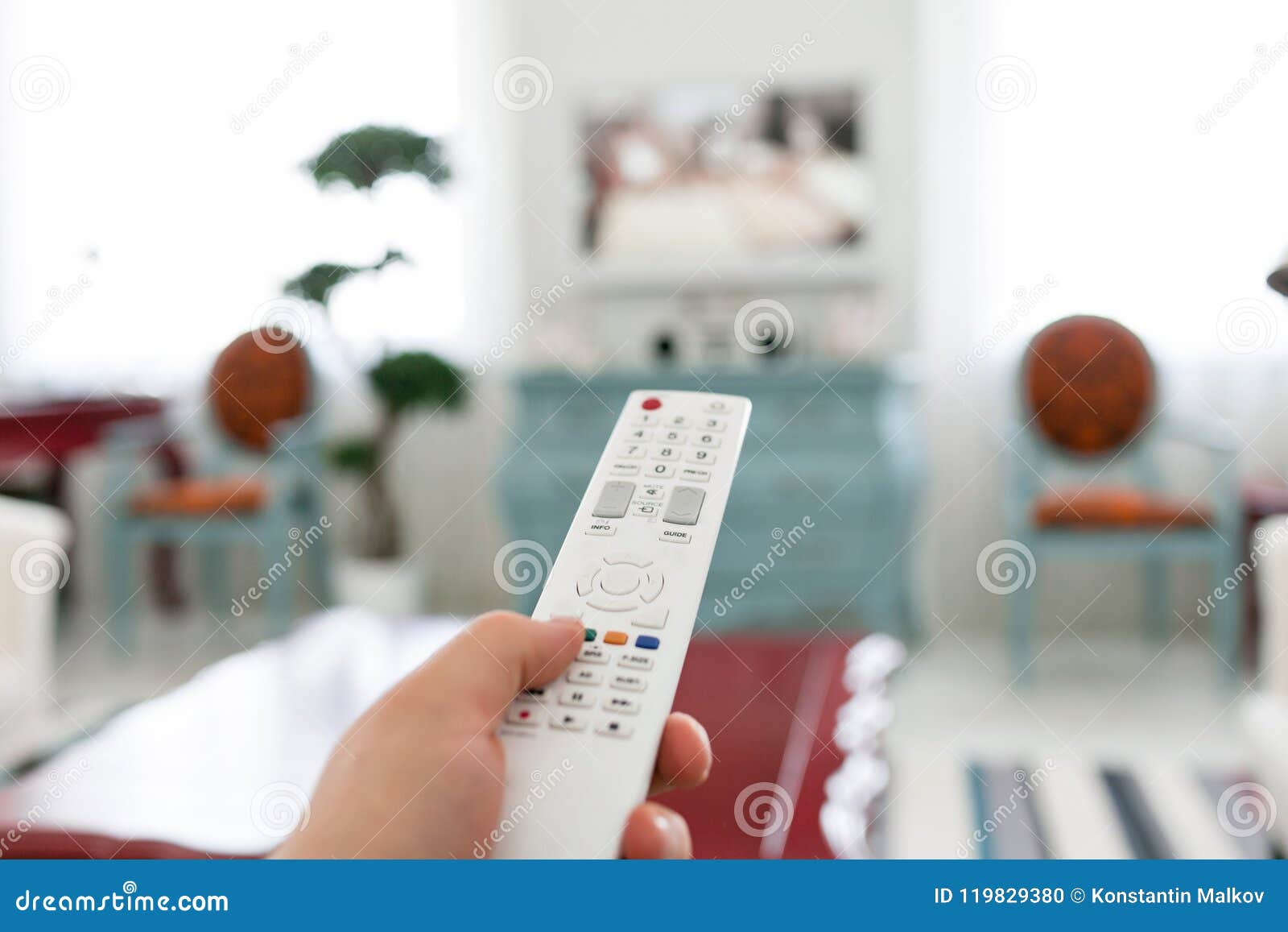 Using White Remote Control. Program Switching or Button Pressing on TV ...