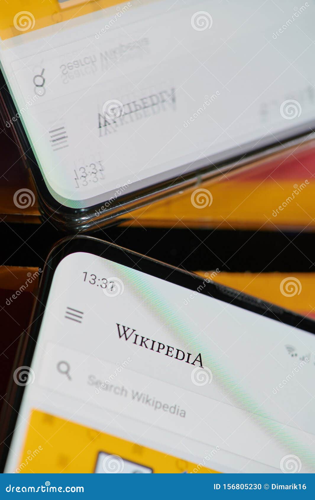 Using Wikipedia Application on Smartphone Editorial Image - Image of ...