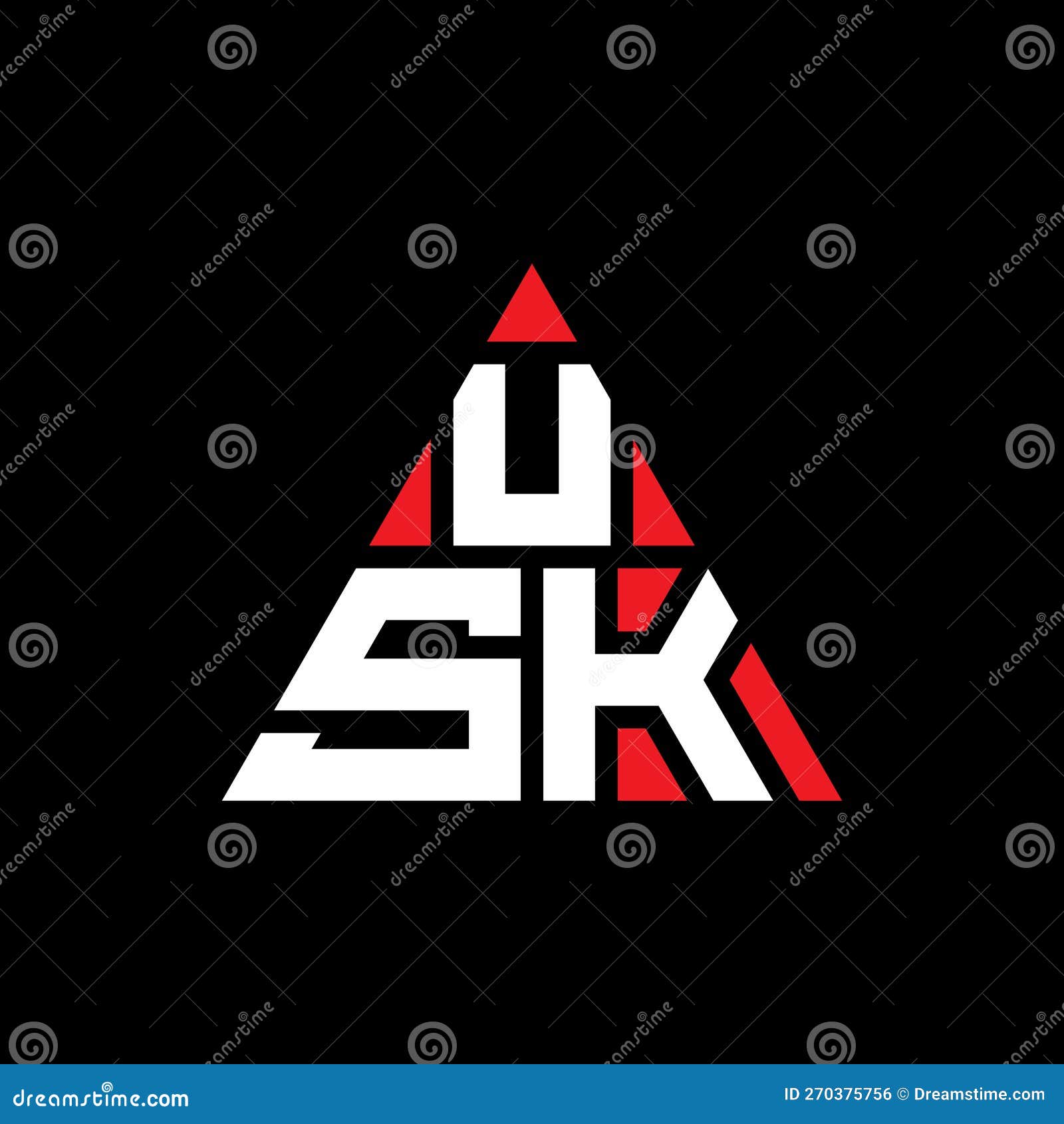 USK Triangle Letter Logo Design with Triangle Shape. USK Triangle Logo ...