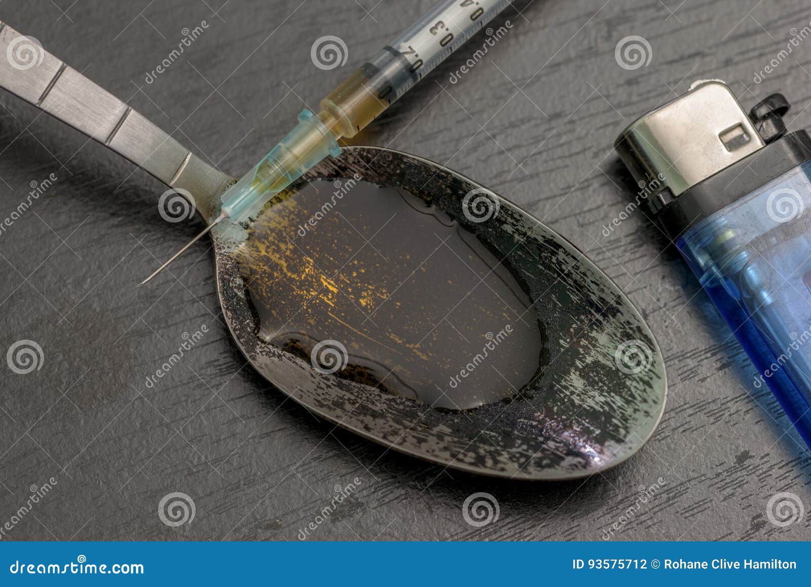 Uso De La Droga, Apego, Heroína Foto de archivo - Imagen de costura ...