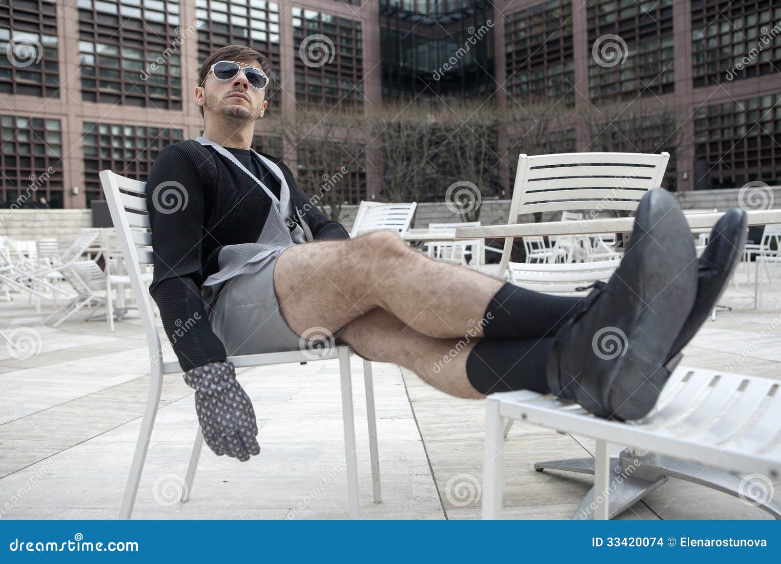 Uso Divertente Sciocco Sconosciuto Dell'uomo Fotografia Stock ...