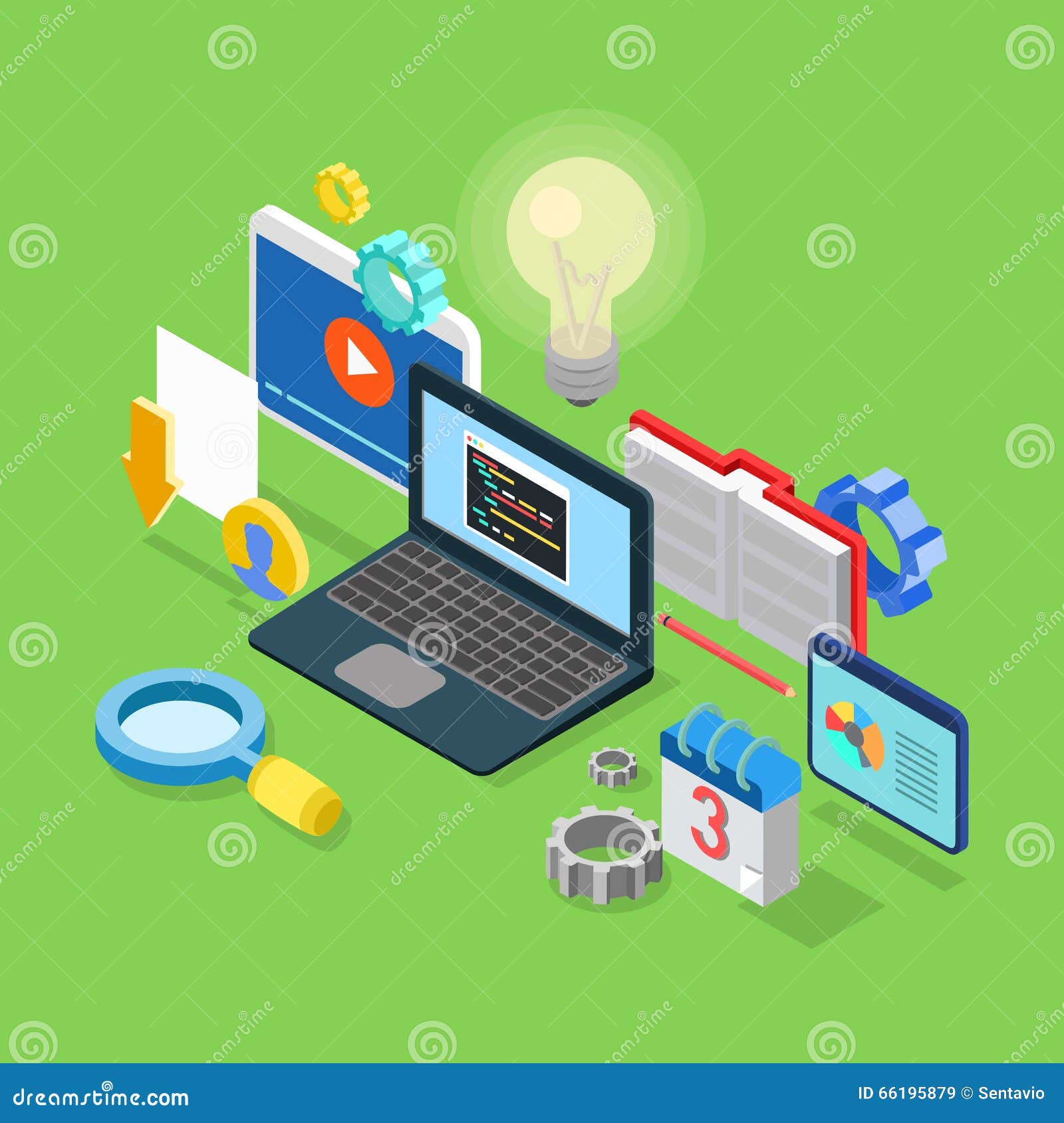 Uso Que Codifica Vector Isométrico Del Código En Software 3d Del ...