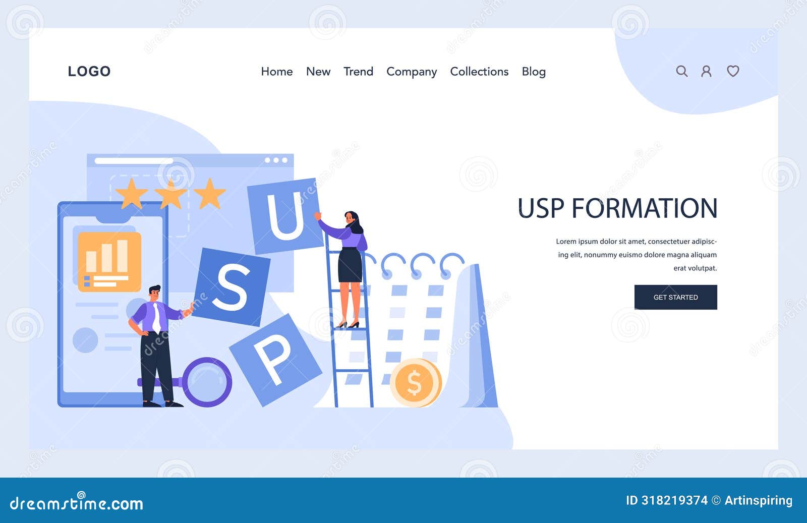 USP Formation Concept. Flat Vector Stock Vector - Illustration of ...