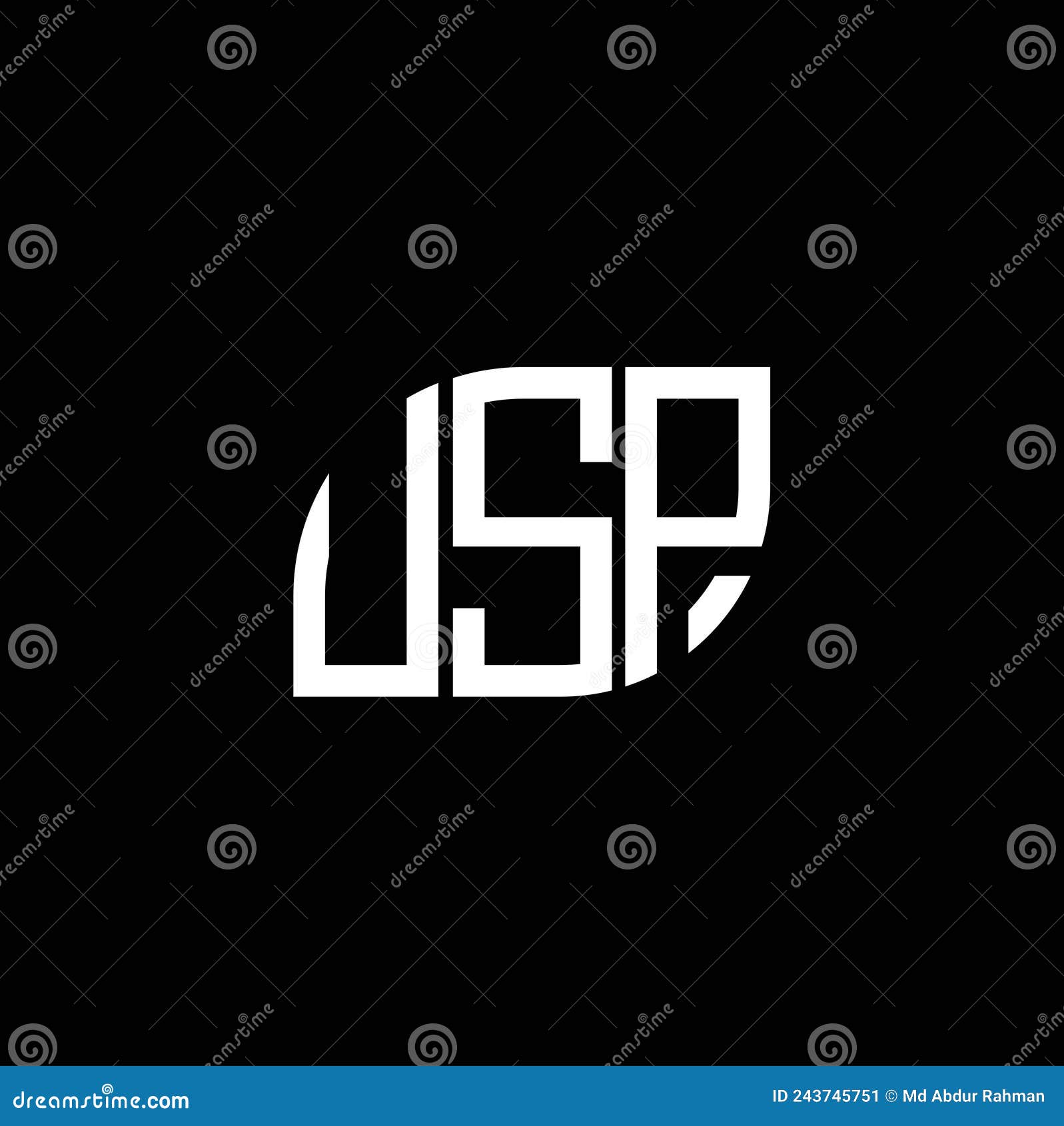 USP Letter Logo Design on Black Background. USP Creative Initials ...