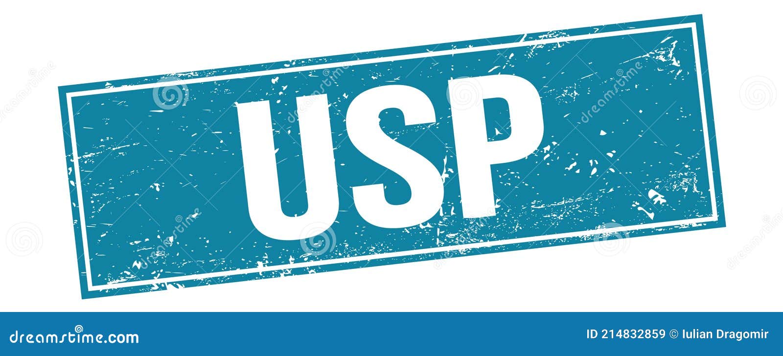 USP Text on Blue Grungy Rectangle Stamp Stock Illustration ...