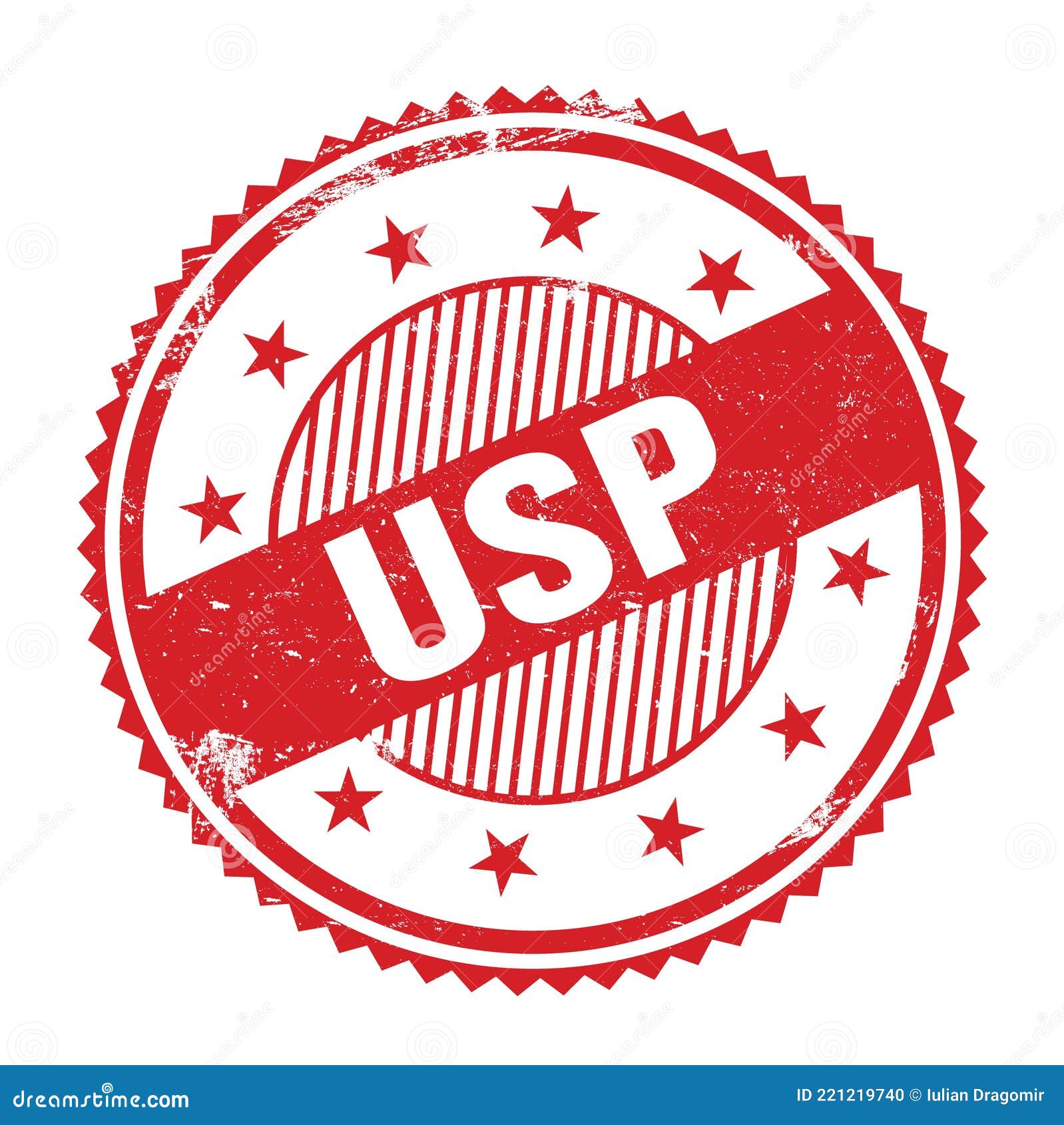 USP Text Written on Red Grungy Round Stamp Stock Illustration ...