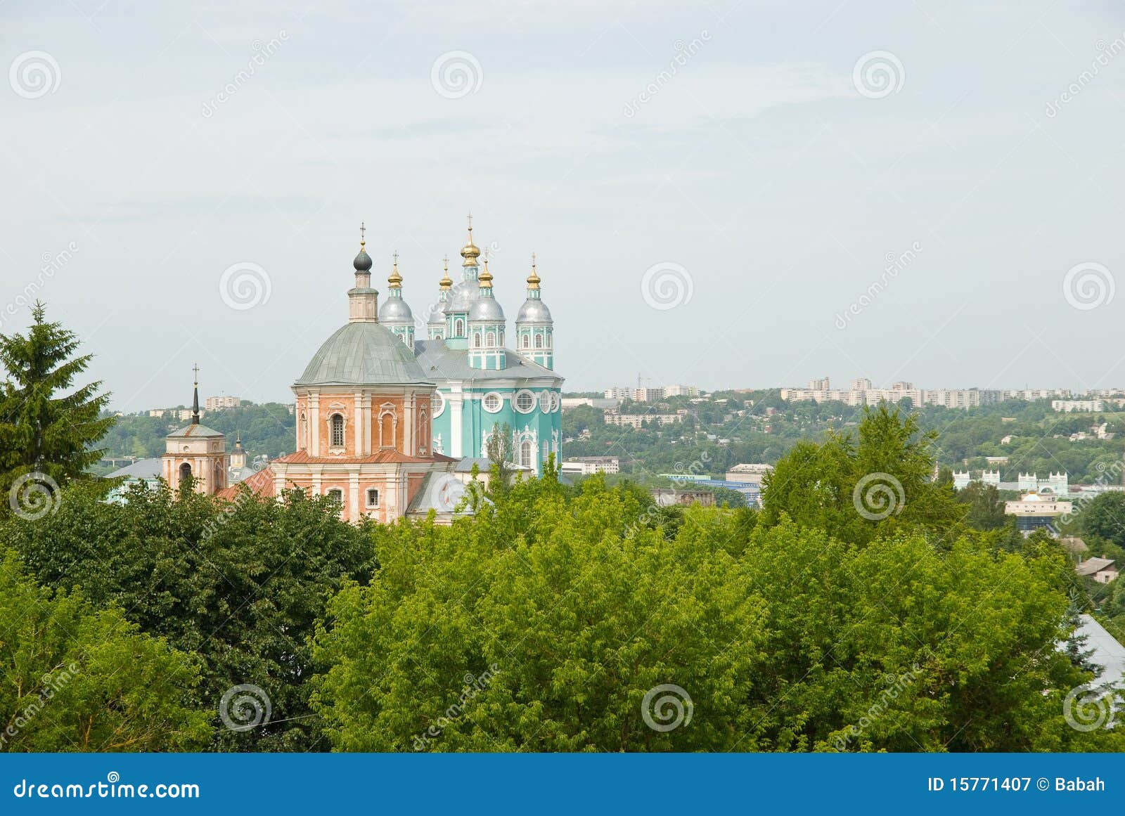 Uspenskii Cathedral in Smolensk Stock Image - Image of mountain, green ...
