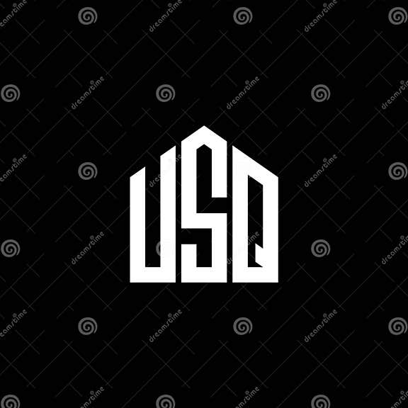 USQ Letter Logo Design on BLACK Background. USQ Creative Initials ...