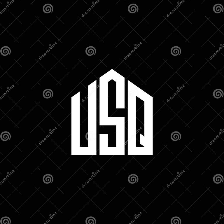 USQ Letter Logo Design on BLACK Background. USQ Creative Initials ...