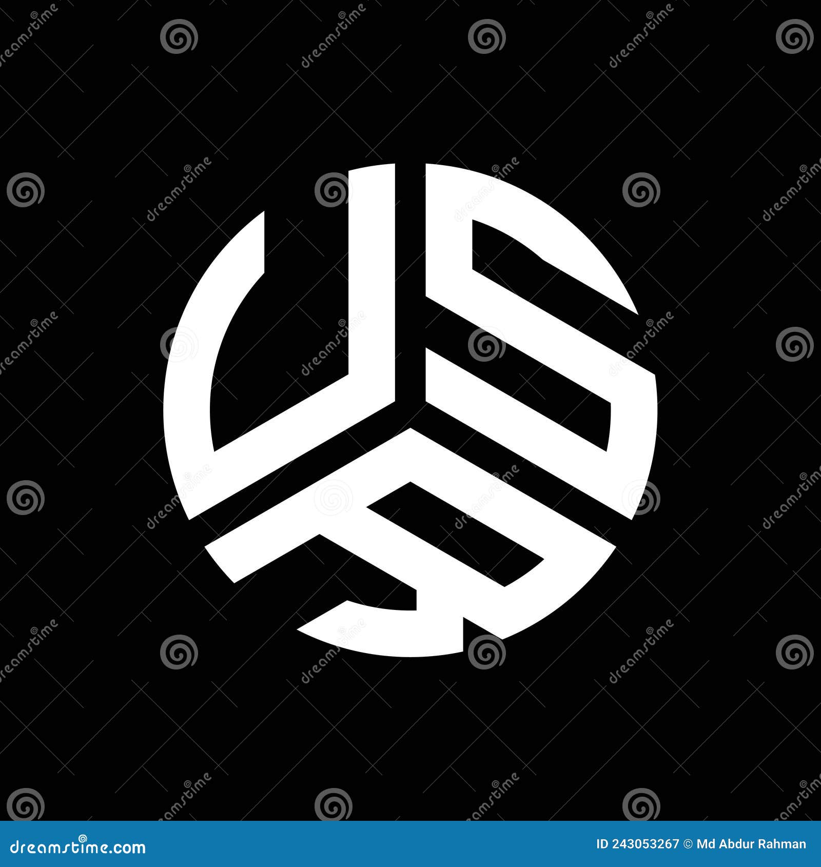 USR Letter Logo Design on Black Background. USR Creative Initials ...
