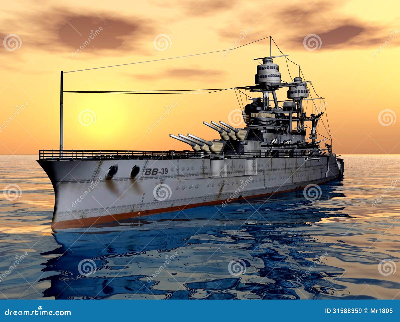 USS Arizona stock illustration. Illustration of second - 31588359