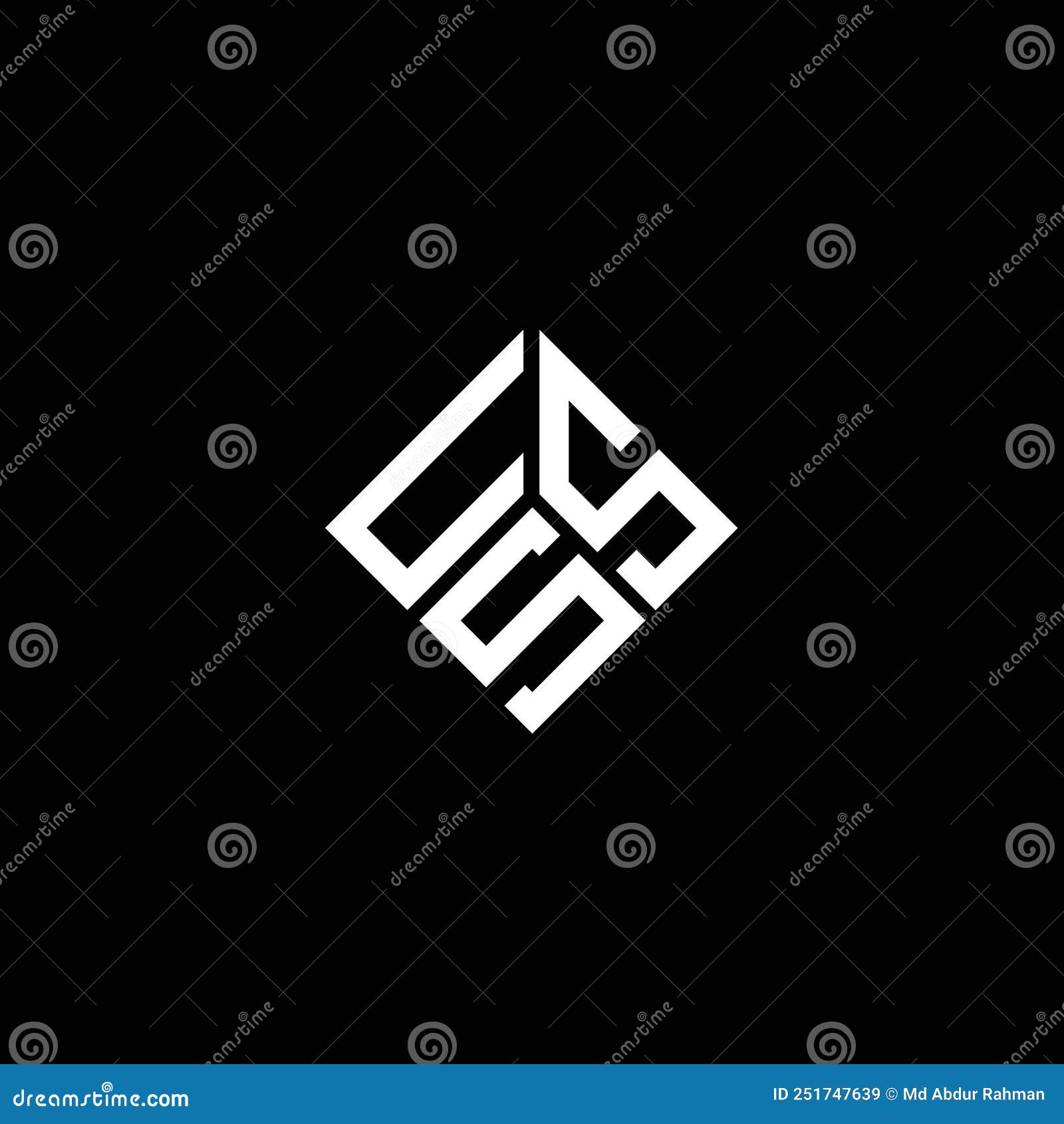 USS Letter Logo Design On Black Background. USS Creative Initials ...