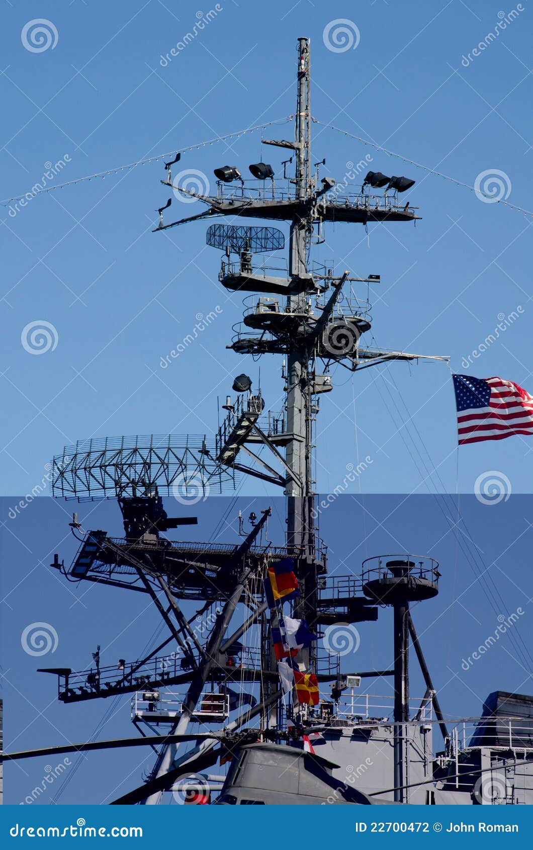 USS Midway stock photo. Image of flag, place, tower, power - 22700472