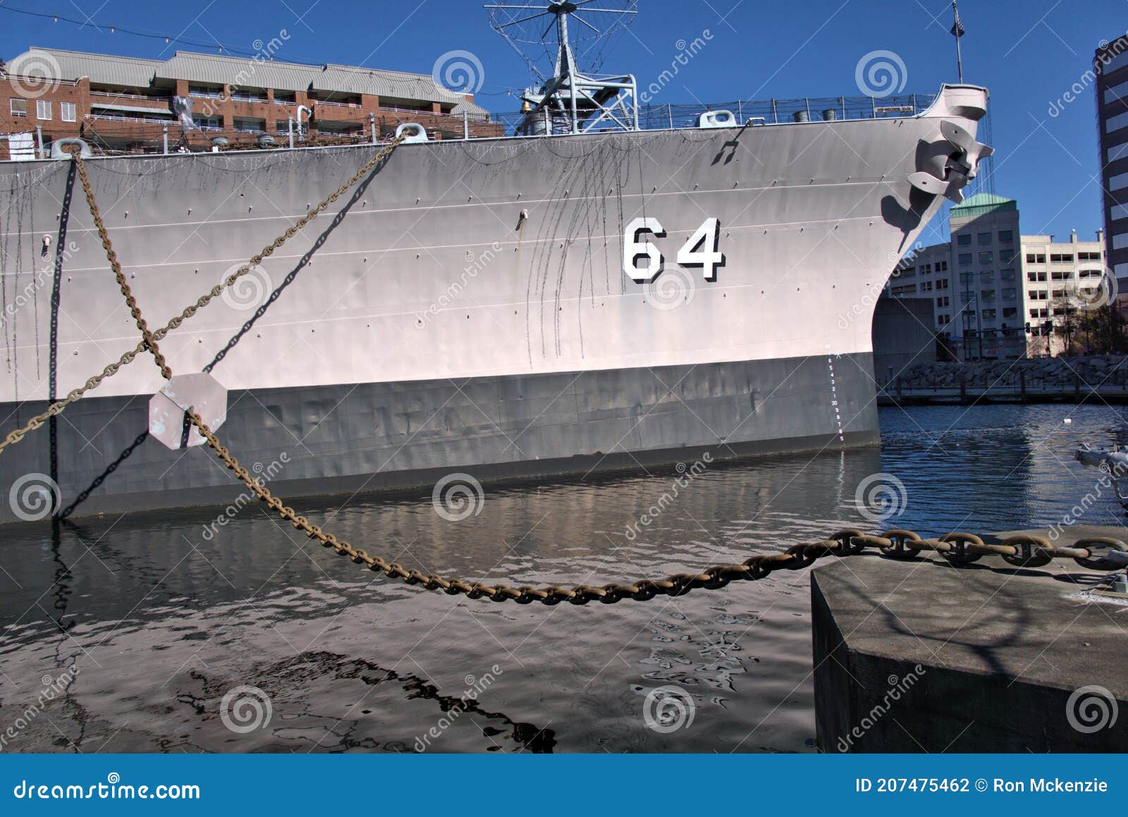 USS Wisconsin battleship stock photo. Image of anchor - 207475462