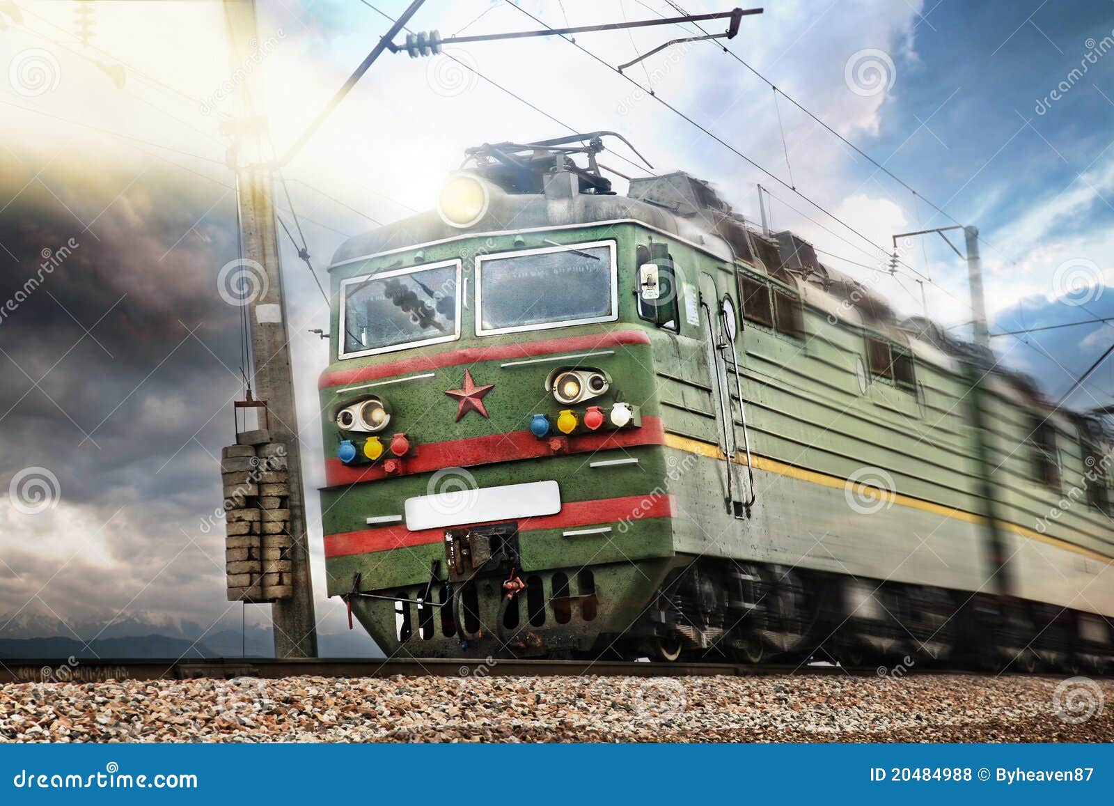 Green Train Locomotive Royalty-Free Stock Photo | CartoonDealer.com ...