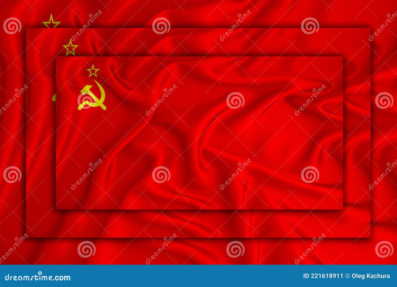 Ussr Flag on Background Texture. Three Flags are Superimposed on Each ...
