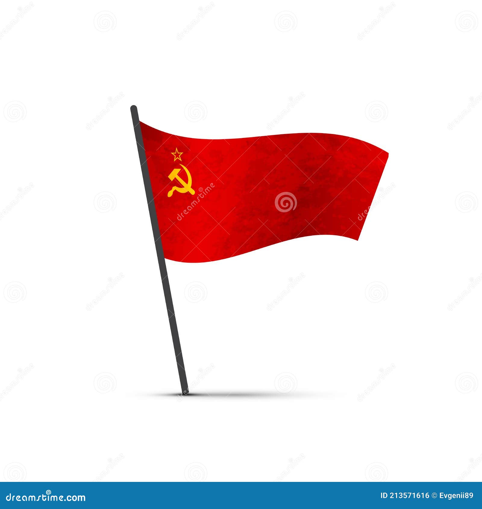 USSR Flag on Pole, Infographic Element on White Stock Vector ...