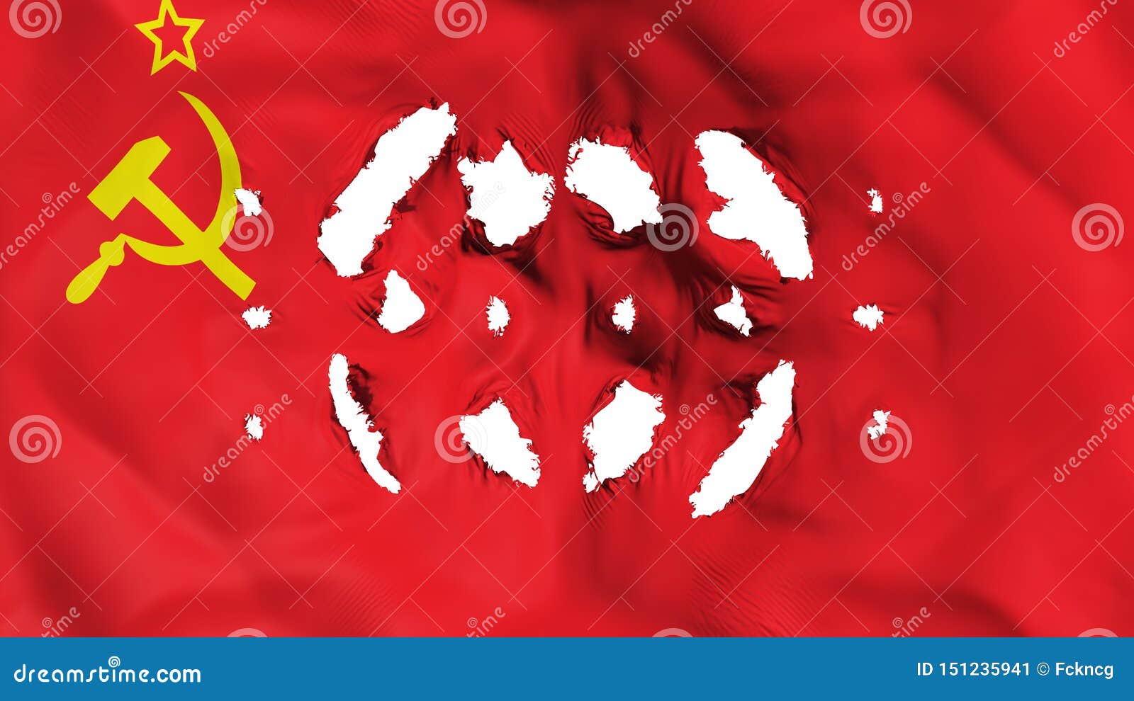 Ussr Flag with a Small Holes Stock Illustration - Illustration of ...
