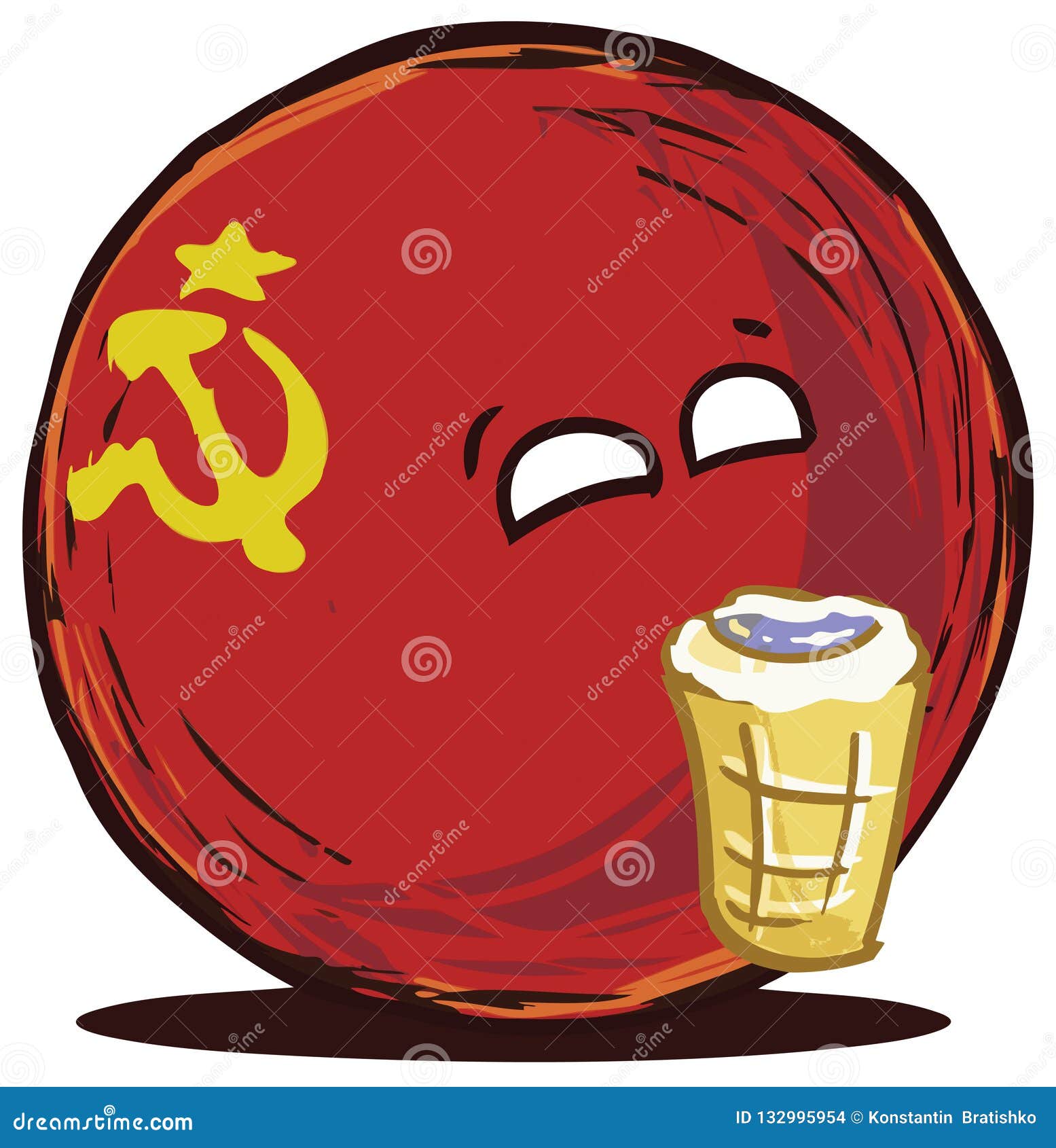USSR with ice cream stock illustration. Illustration of drawing - 132995954