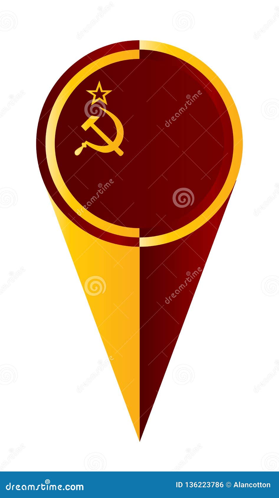 USSR Map Pointer Location Flag Stock Vector - Illustration of pointer ...